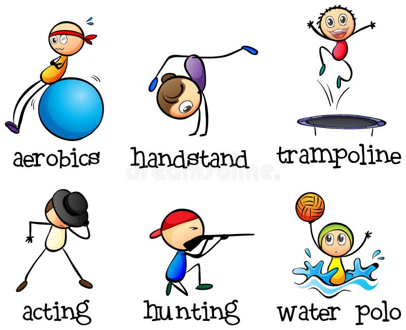 Activities that Can Be Done Indoor and Outdoor Stock Illustration ...