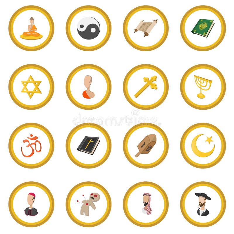 Different Religions Cartoon Icons Set Stock Vector - Illustration of ... Different Religions Cartoon Icons Set Stock Vector - Illustration of ...