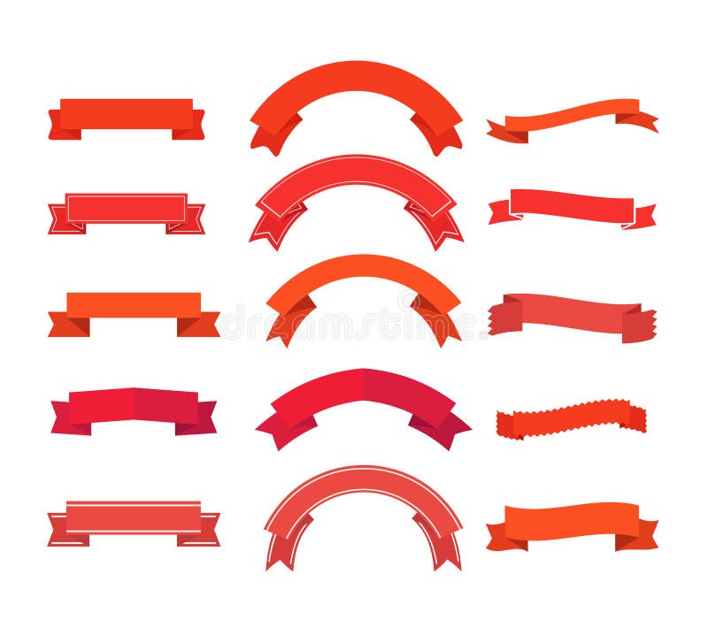 Different Retro Style Ribbons Set Stock Vector - Illustration of ...