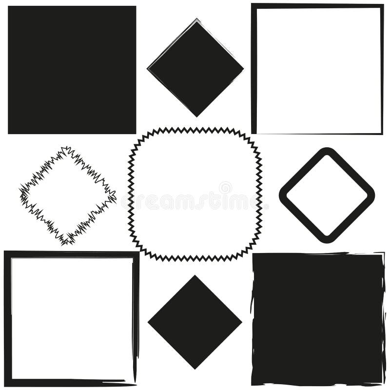 Different Squares. Contour Drawing. Vector Illustration. Stock Image ...