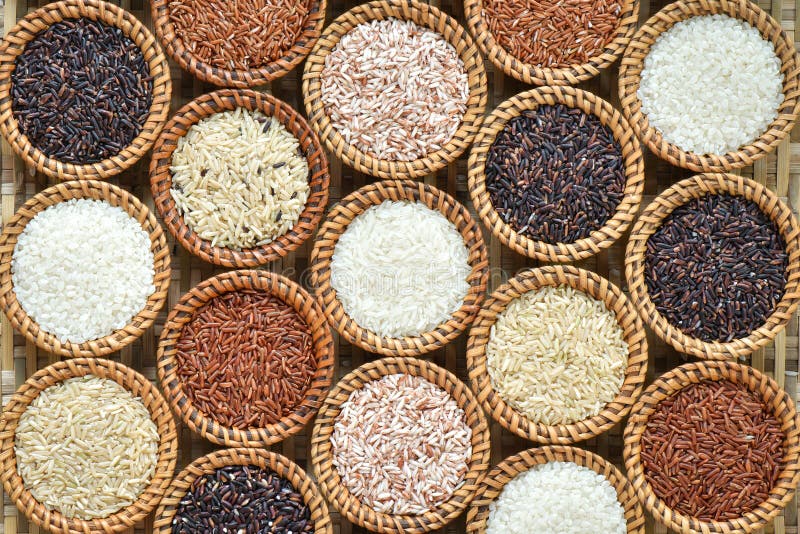 Different Rice Collection Background Stock Photo - Image of group ...