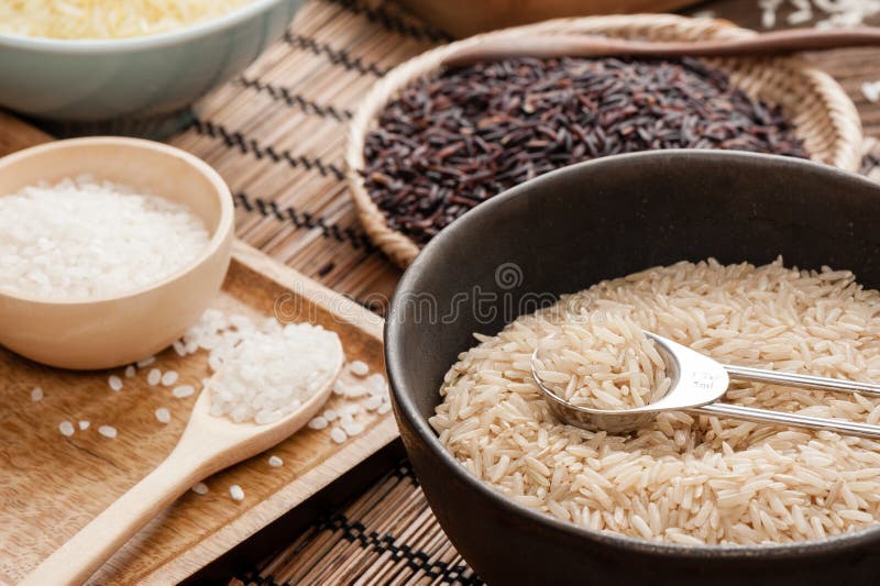 Different rice varieties stock photo. Image of closeup - 161741198