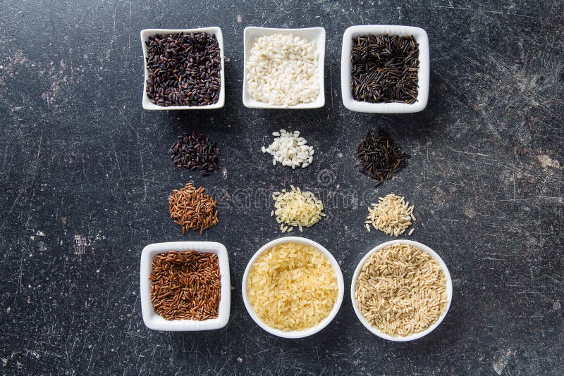 Different rice varieties. stock photo. Image of vegan - 77474258