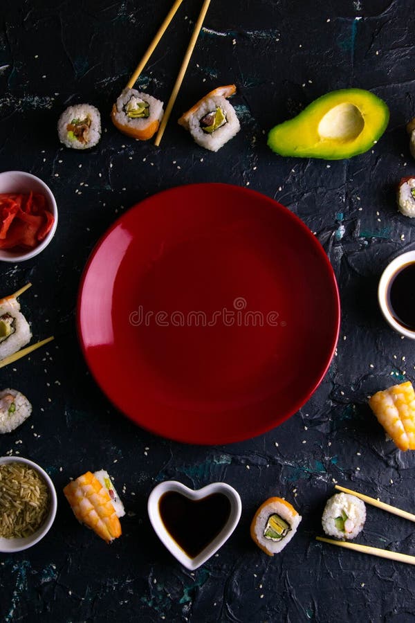 Different Roles, Avocado, Red Marinated Ginger, Rice, Soy Sauce are ...