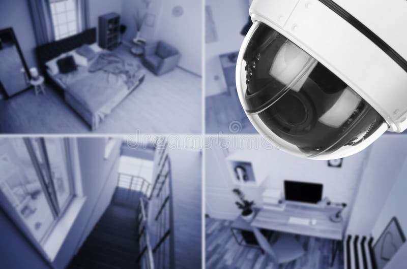 Different Rooms Under CCTV Camera Surveillance Stock Image - Image of ...