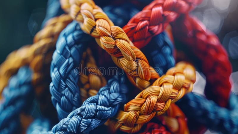 Different Ropes Intricately Woven into a Knot, a Visual Metaphor for ...