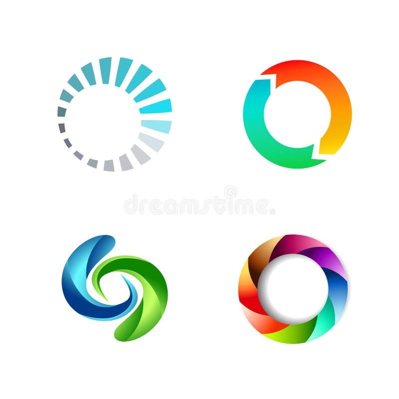 Different Round Circle Sign Logo Set Stock Vector - Illustration of ...