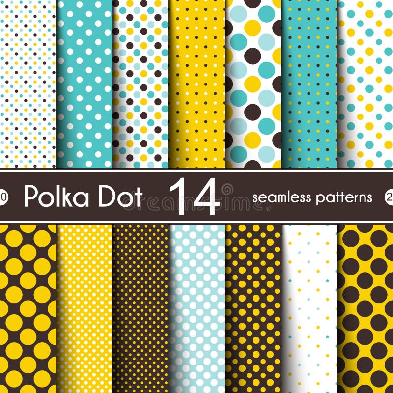 14 Different Round Shape Vector Seamless Patterns. Stock Vector ...