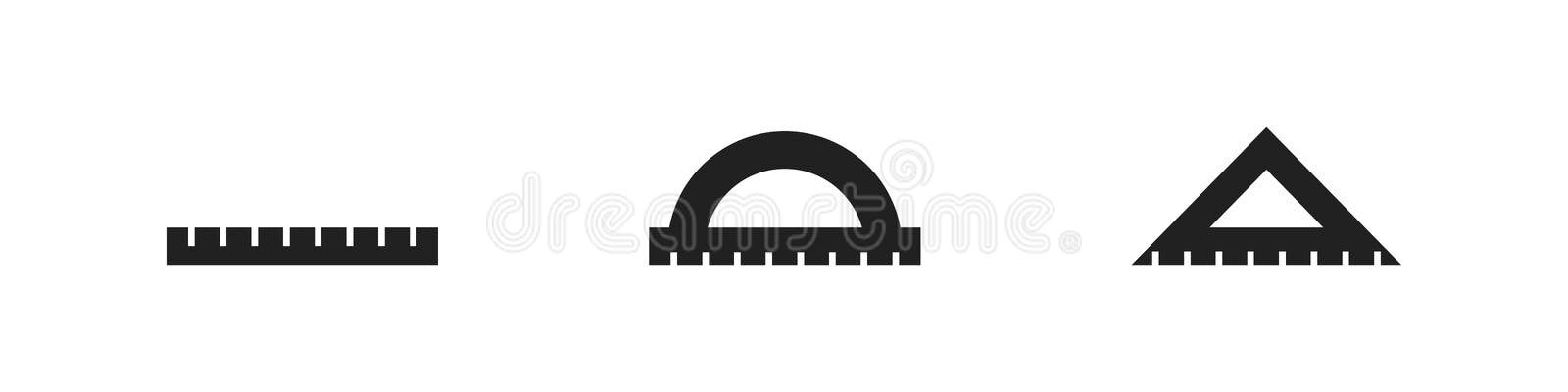 Different Rulers and Compass on White Background, Top View Stock Image ...