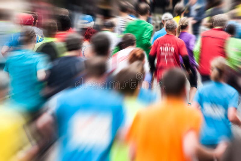 Different Runners at the Marathon from Behind Editorial Photography ...