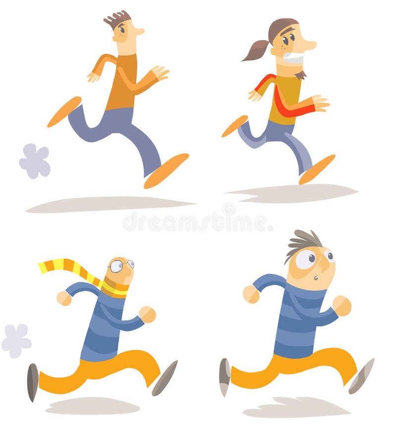 Different Running Characters. Stock Vector - Illustration of symbol ...