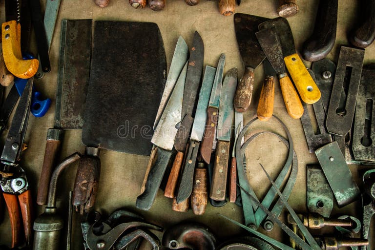 Different Sharp Tool for Cutting Stock Photo - Image of group, industry ...