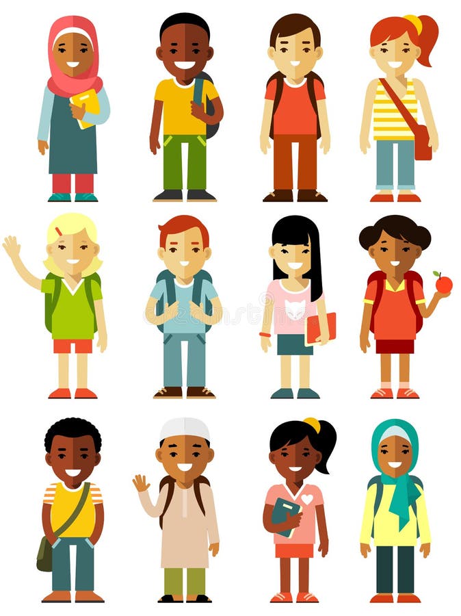 Multicultural School Kids Concept Stock Vector - Illustration of ...