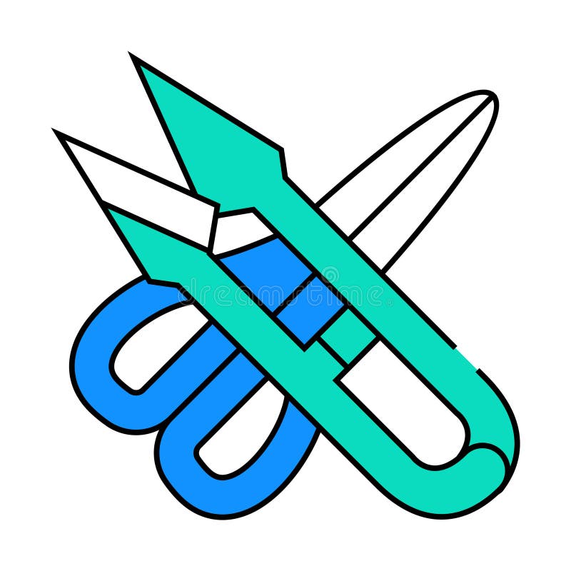 Different Scissors Icon Color Illustration Stock Vector - Illustration ...