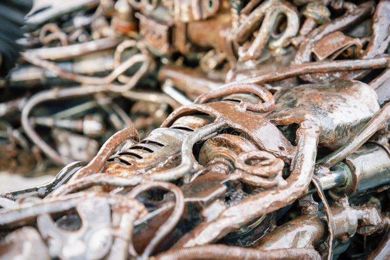 Different Scrap Metal. Textured Metal Scrap Background Stock Photo ...