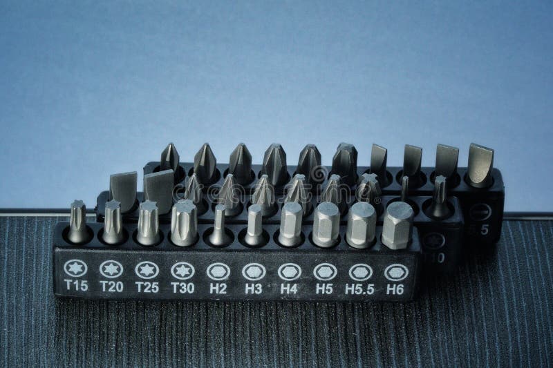 Different Screwdriver Bits Set Stock Image - Image of screwdriver, torx ...