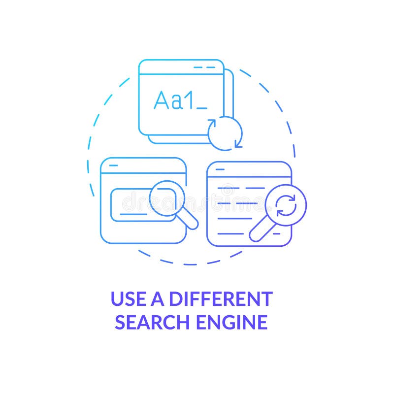 Different Search Engines Blue Gradient Concept Icon Stock Vector ...