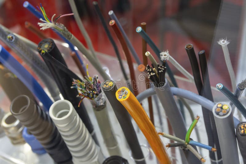 Different Separation Power Cables on the Showcase Close Up Stock Image ...