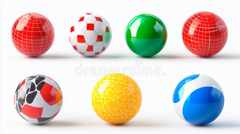 Different Set of Balls Isolated on White Stock Photo - Image of ...
