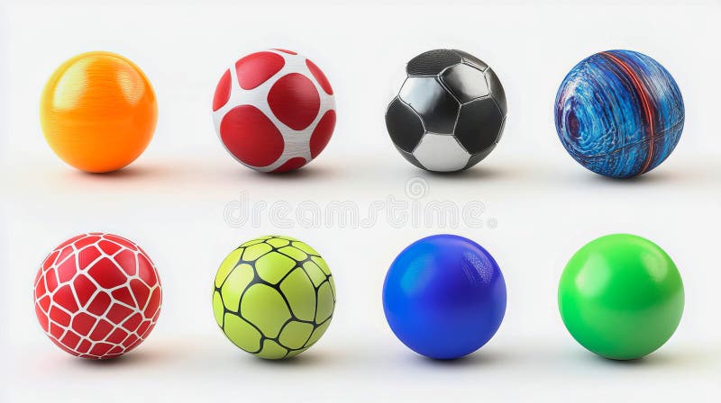 Different Set of Balls Isolated on White Stock Image - Image of sports ...