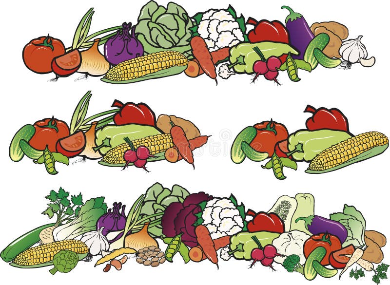 Different Sets Of Color Vegetables Stock Vector - Illustration of ...