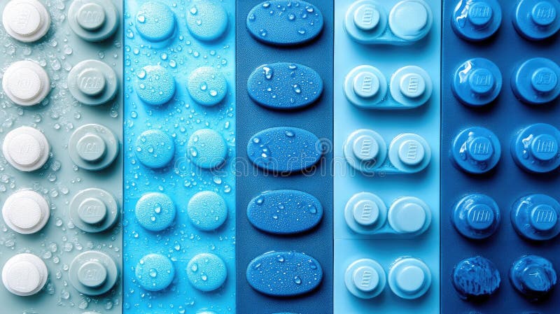 Different Shades of Blue Displayed with Various Textured White Tablets ...