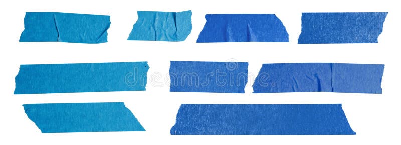 Different Shades of Blue Paper Tape Arranged in a Neat Pattern on White ...