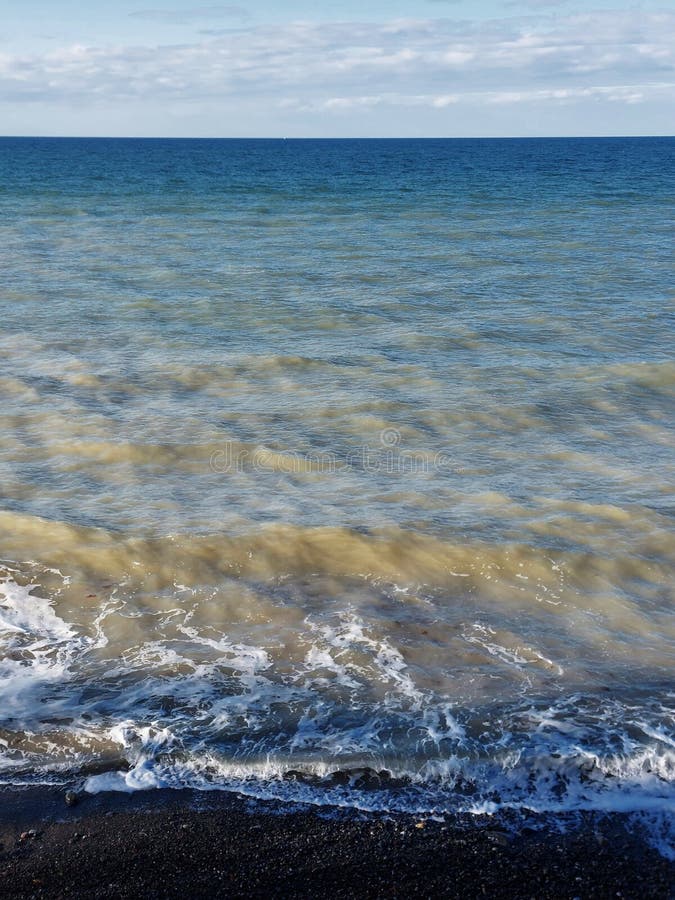 Different Shades of Blue on a Wavy Coast Stock Image - Image of blue ...