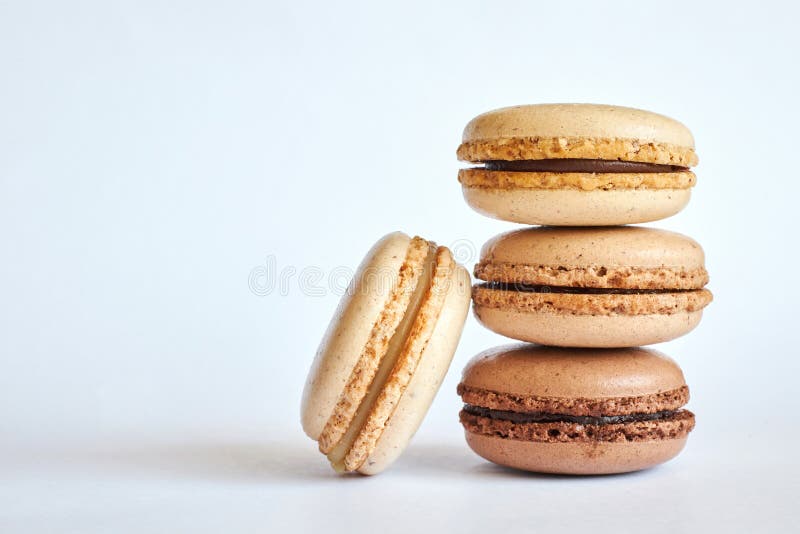 Different Shades of Brown Macaron Stack Stock Photo - Image of cake ...