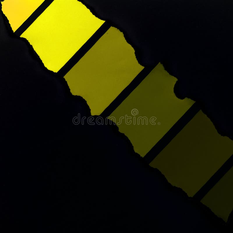 Torn Yellow Colour Samples on a Black Background. Stock Illustration ...