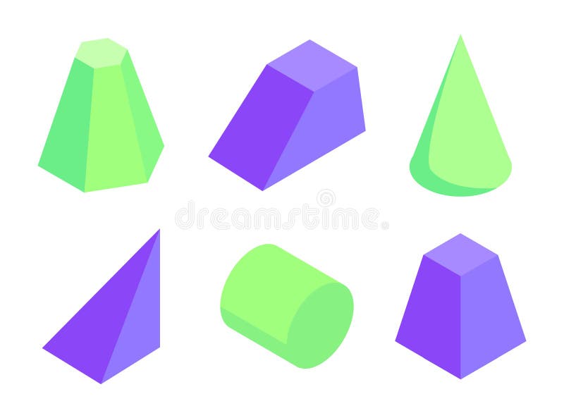 Different Shape Color Geometric Figures Collection Stock Vector ...