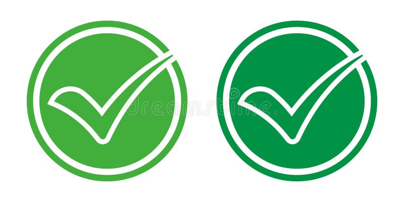 Different Shape of Green Check Mark Symbol. Quality Sign Icon ...