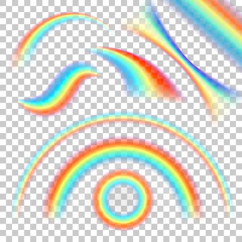 Different Shape of Realistic Rainbows. Vector Set Stock Vector ...