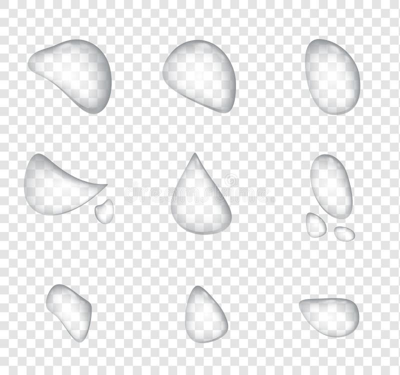 Different Shape of Small or Tiny Waterdrops Vector Isolated on White ...