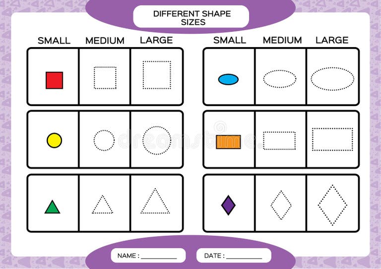 Different Shape Sizes. Small, Medium, Large. Learning Basic Shapes ...