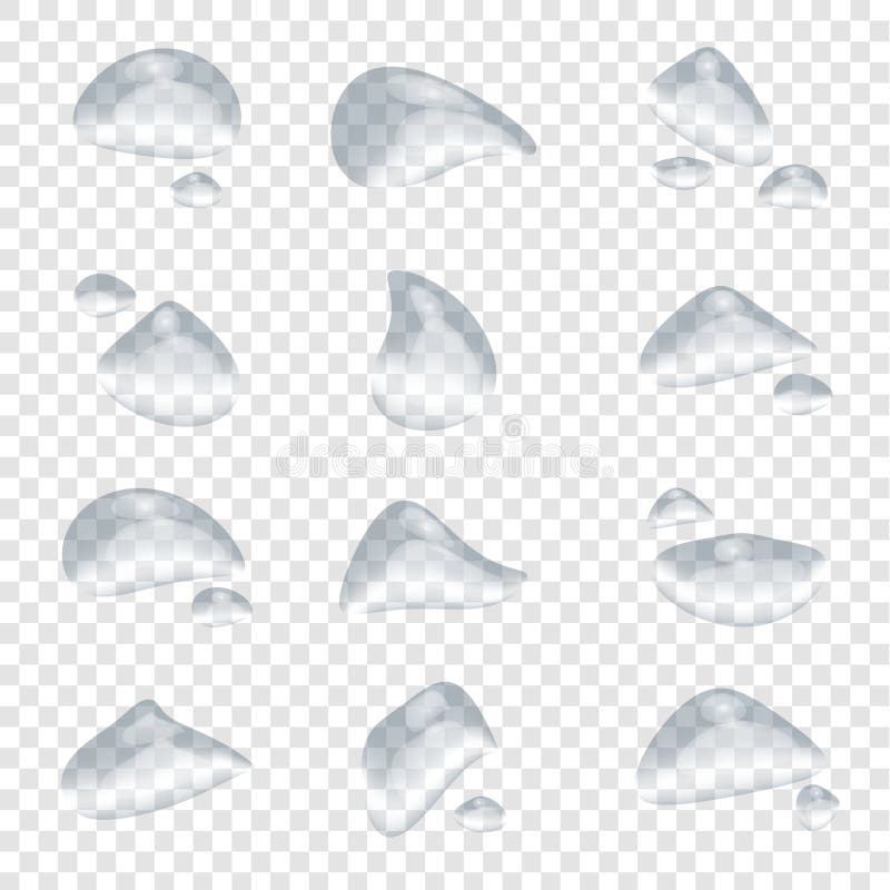 Different Shape of Small or Tiny Waterdrops Vector Isolated on White ...