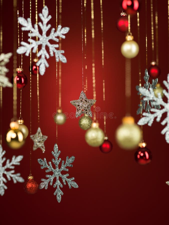 Different Shaped Shiny Christmas Decorations Stock Image - Image of ...