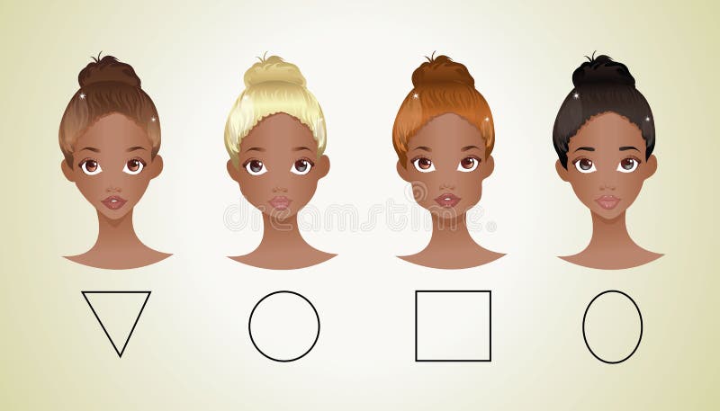 Different Shapes of Face ( African American Version ) Stock Vector ...
