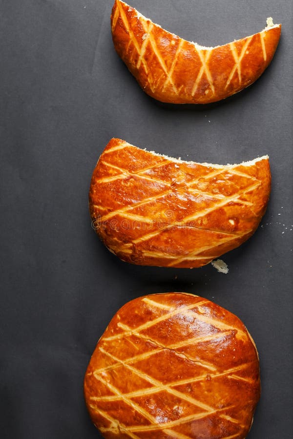 Different Shapes of Freshly Baked Bread on a Dark Surface Stock Image ...