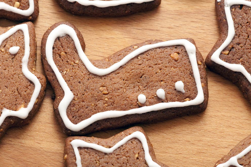 Different Shapes of Gingerbread Cookies Stock Photo - Image of homemade ...
