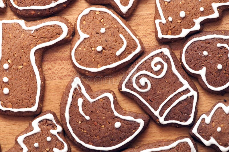 Different Shapes of Gingerbread Cookies Stock Image - Image of cookie ...