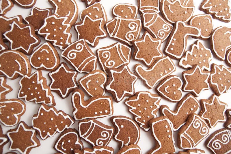 Different Shapes of Gingerbread Cookies Stock Photo - Image of star ...