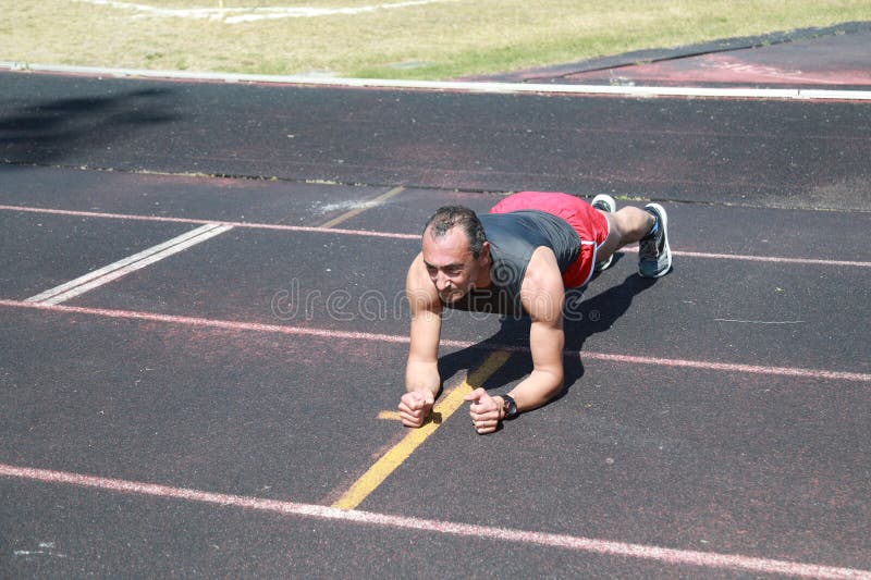 Different Shapes of Plank for a Professional Athlete Stock Image ...