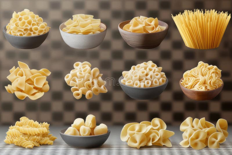 Visually Appealing Display of Various Shapes and Sizes of Italian Pasta ...