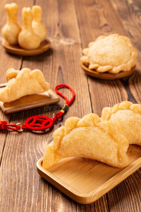 Different Shapes of Sweet Fried Dumplings for Chinese New Year Stock ...