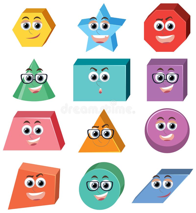 Different Shapes on White Background Stock Vector - Illustration of ...