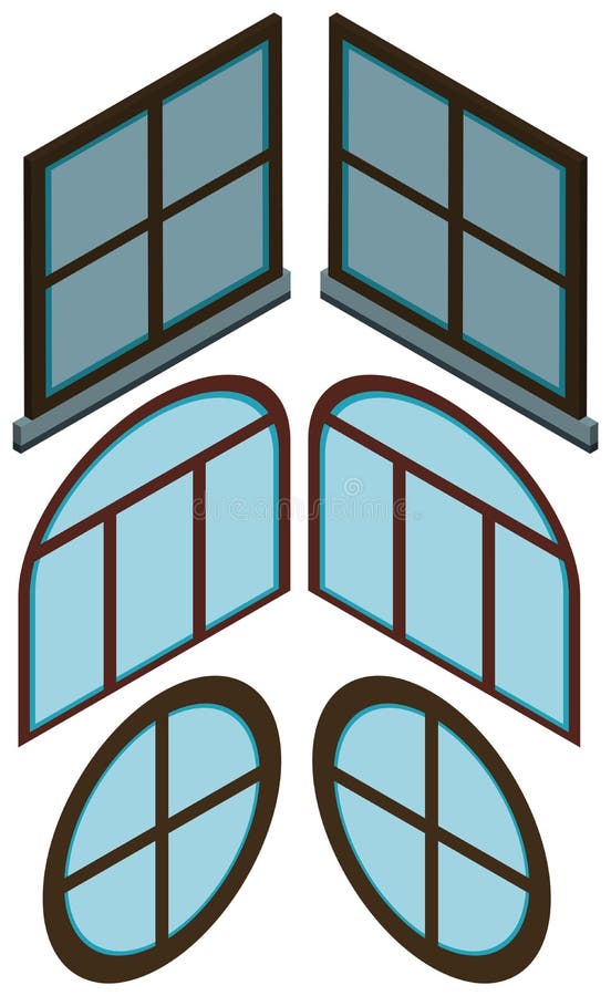 Different Shapes of Windows Stock Vector - Illustration of isometric ...