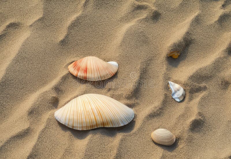 Beach and Colourful Shells on a Sunny Day. Generated with AI Stock ...
