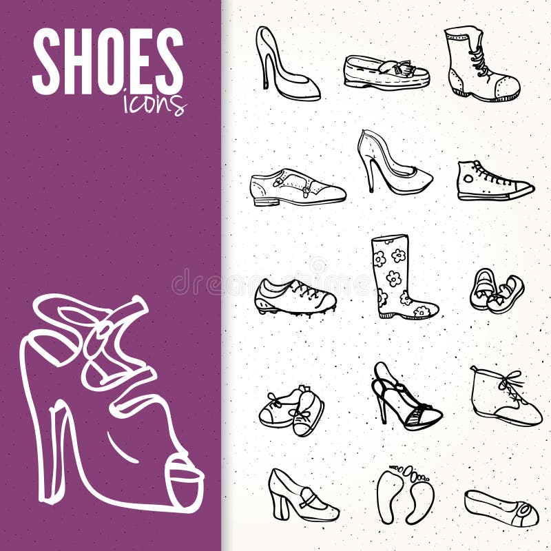 Different Shoes Icon Set, Vector Illustration Stock Vector ...