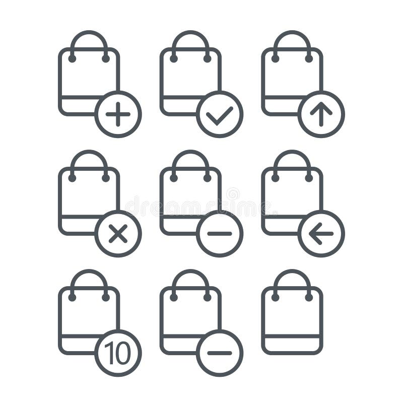 Different Shopping Icons Set with Rounded Corners Stock Vector ...
